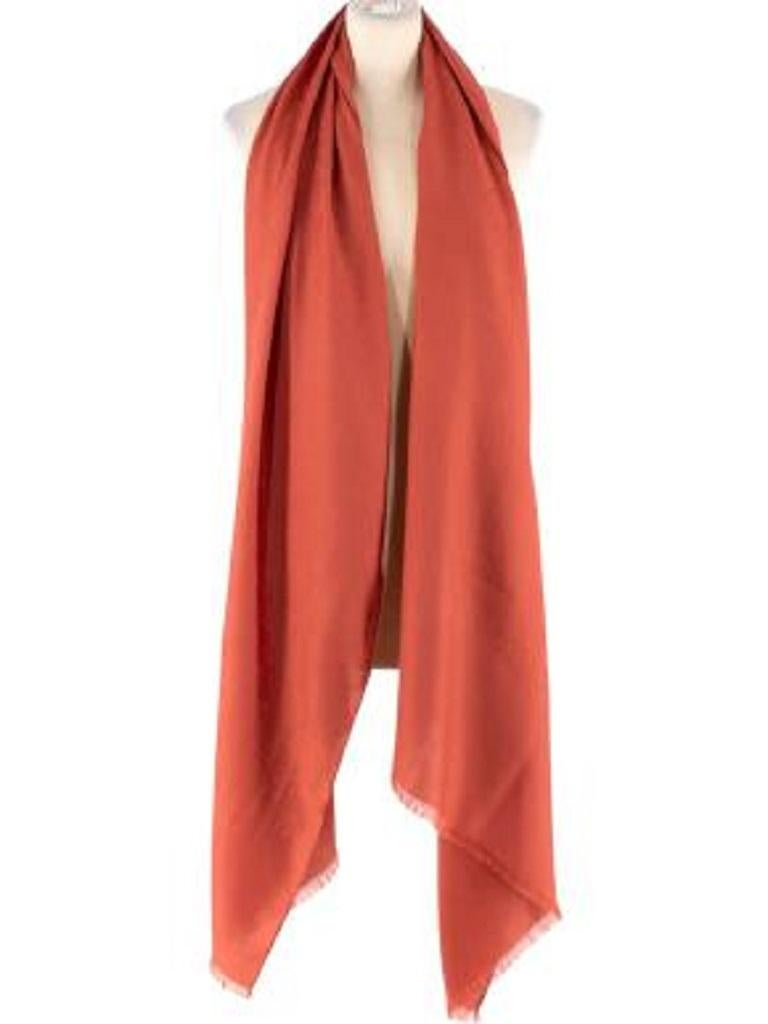 GG Monogram Rust Orange Wool Scarf For Sale at 1stDibs