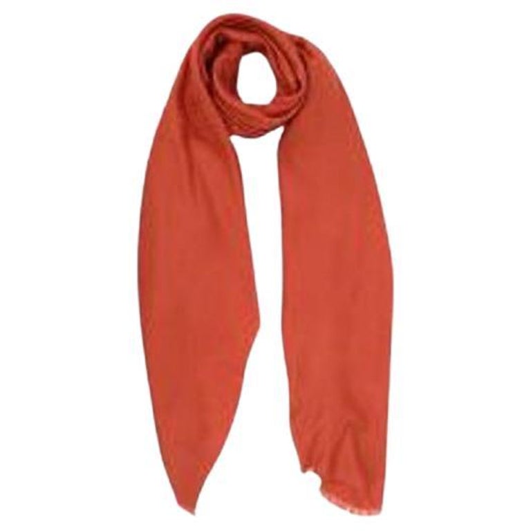 GG Monogram Rust Orange Wool Scarf For Sale at 1stDibs