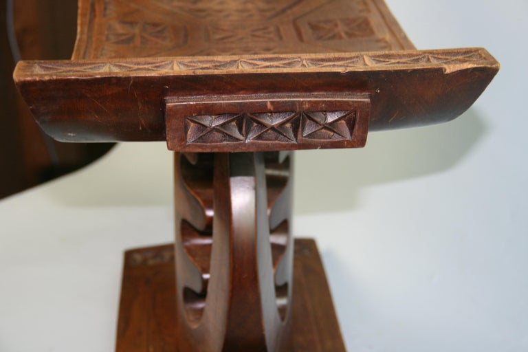 Ghana African Carved Bench 1980's For Sale at 1stDibs