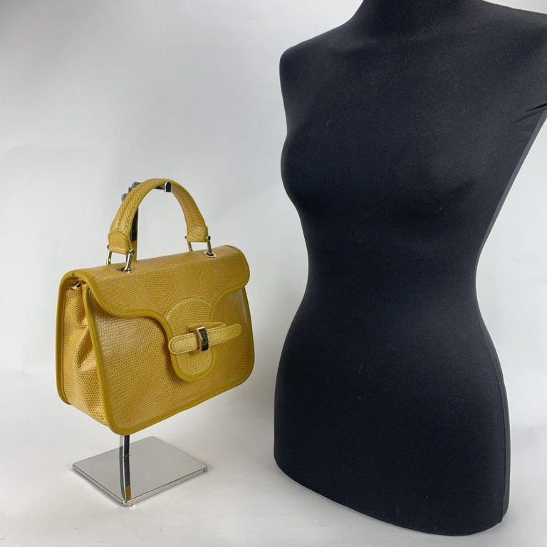 Gherardini Yellow Leather Bellona Satchel Bag Handbag For Sale at 1stDibs