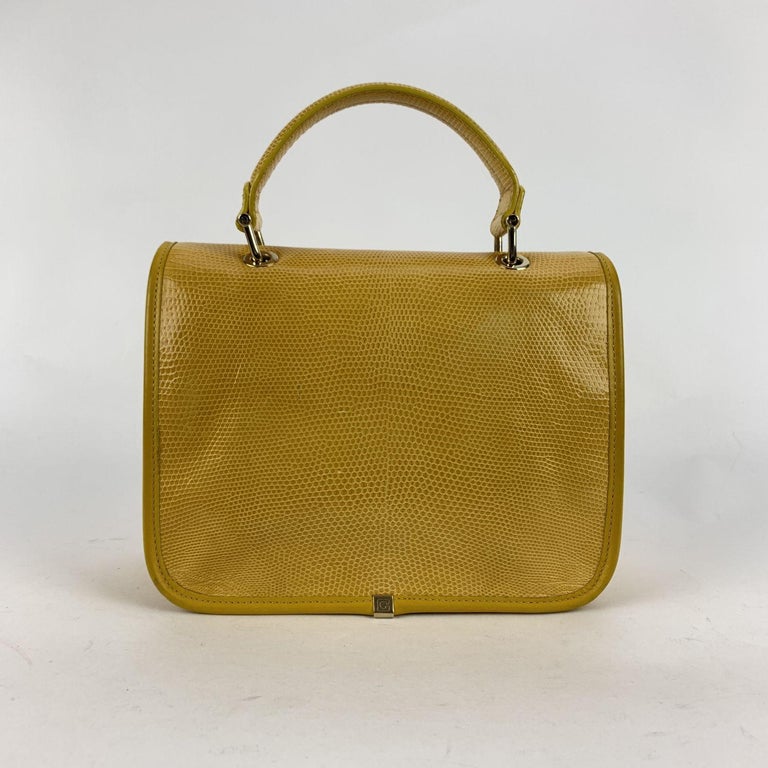 Gherardini Yellow Leather Bellona Satchel Bag Handbag For Sale at 1stDibs