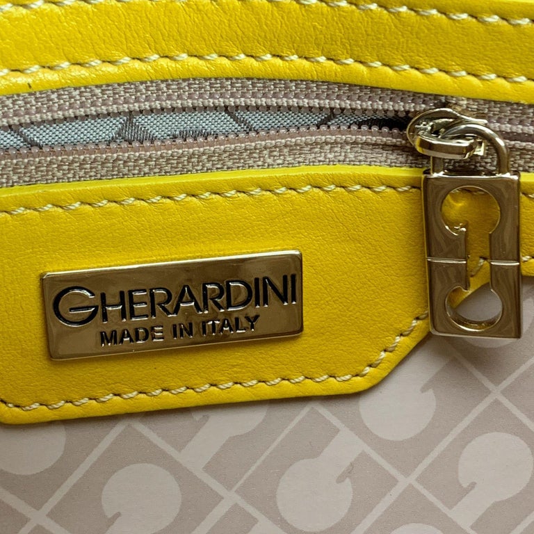 Gherardini Yellow Leather Bellona Satchel Bag Handbag For Sale at 1stDibs