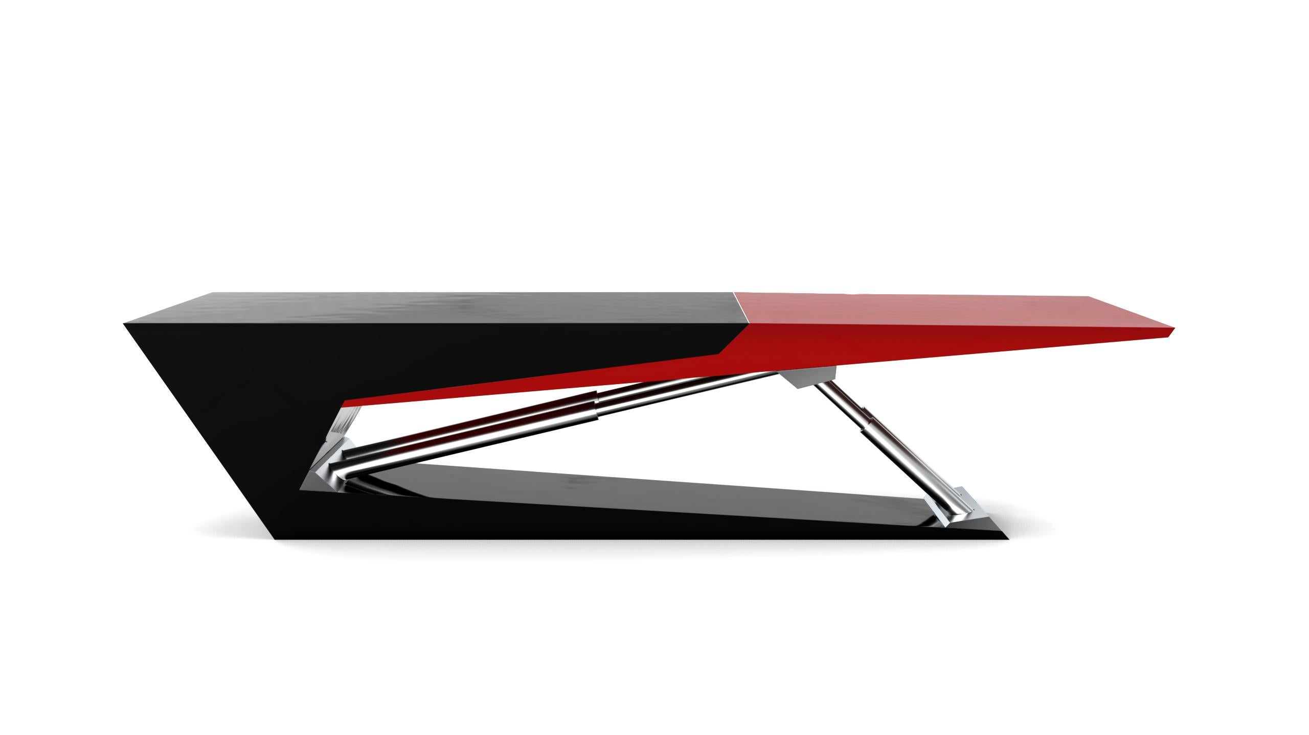 "Ghiaccio" Limited Edition Table with Stainless Steel and Bronze ...