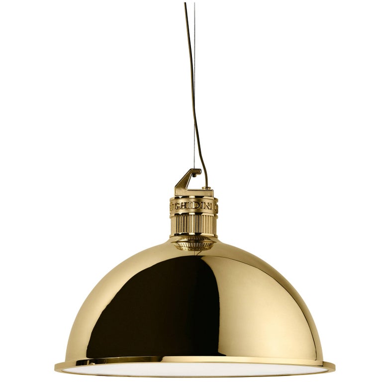 Ghidini 1961 Factory Medium Suspension Light in Polished Brass For Sale ...
