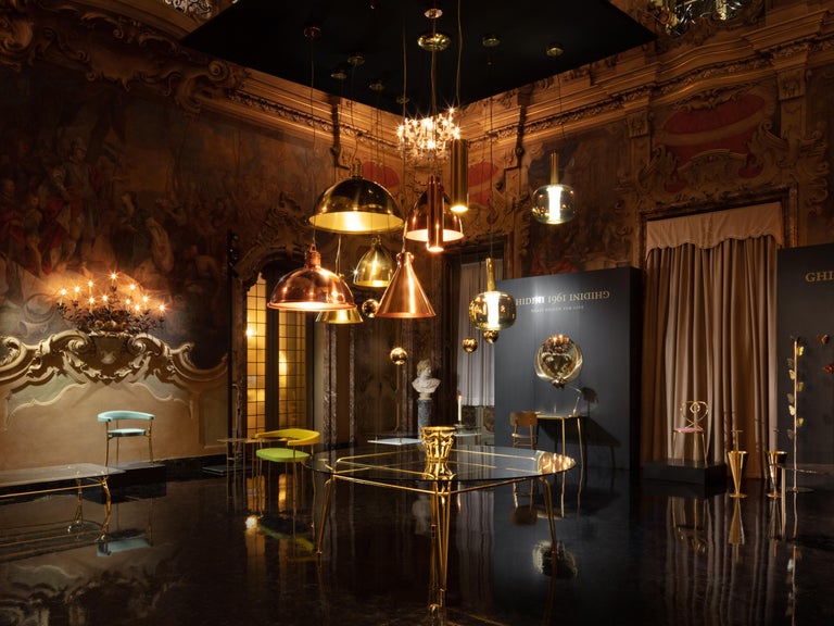 Ghidini 1961 Factory Small Suspension Light in Copper by Elisa Giovanni ...