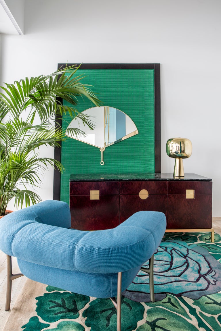 Ghidini 1961 Fan Mirror in Brass by Studio ITO For Sale at 1stDibs