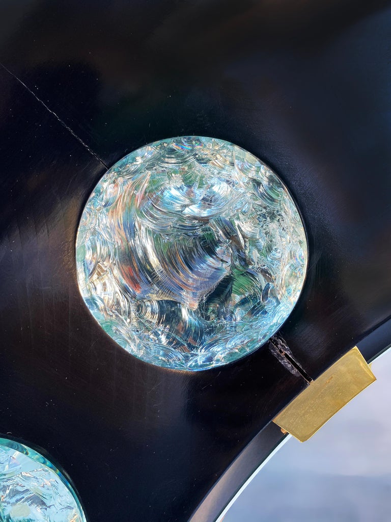 Ghiro Studio 'Italy' Circular Wall Mirror with Art Glass Embellishments ...
