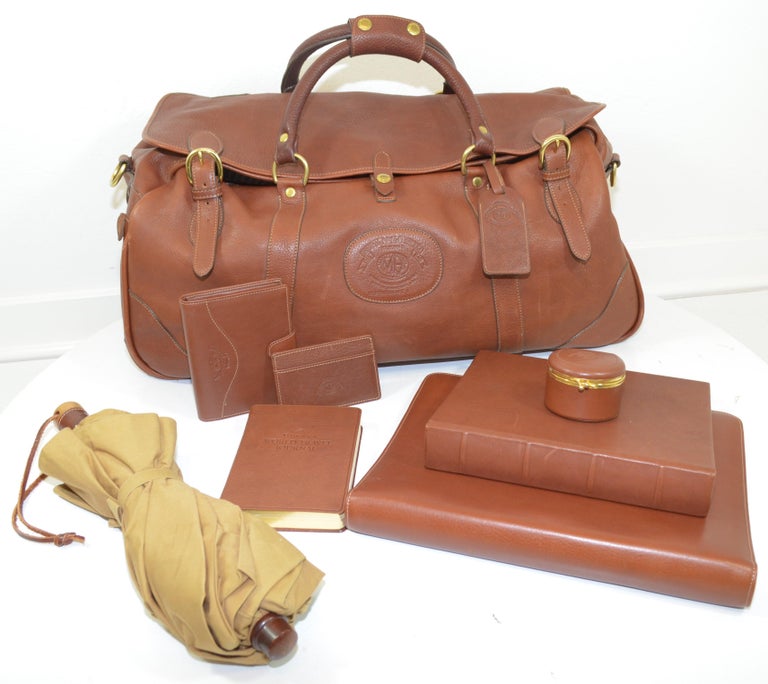 Ghurka Vintage Chestnut Leather Duffel Bag with Travel Accessories at ...