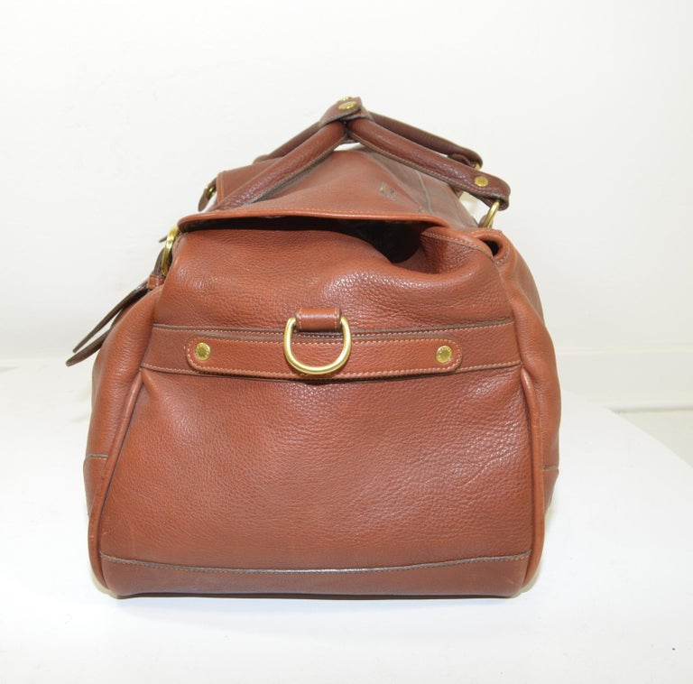 Ghurka Vintage Chestnut Leather Duffel Bag with Travel Accessories at ...