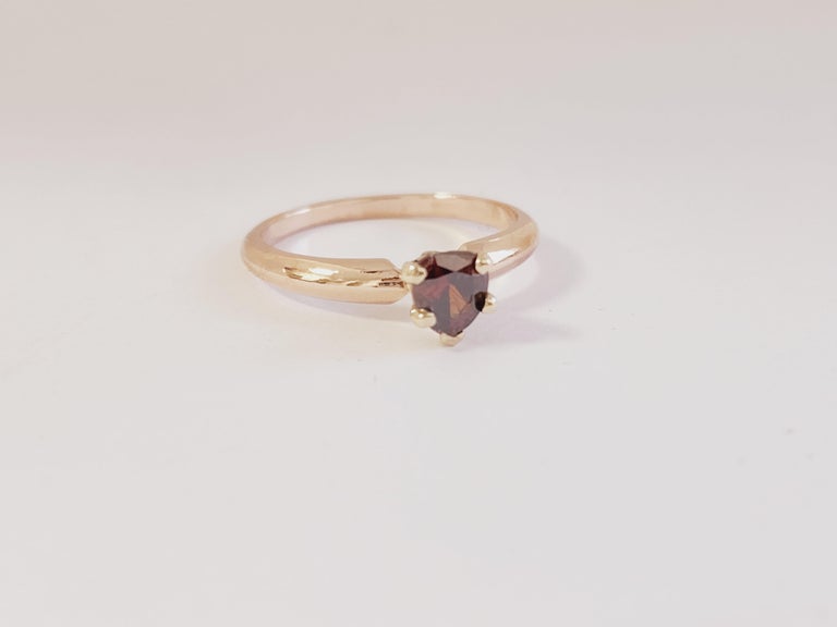 GIA 0.37 Carat Fancy Reddish Orange Color Heart Shape 14K Rose Gold ...