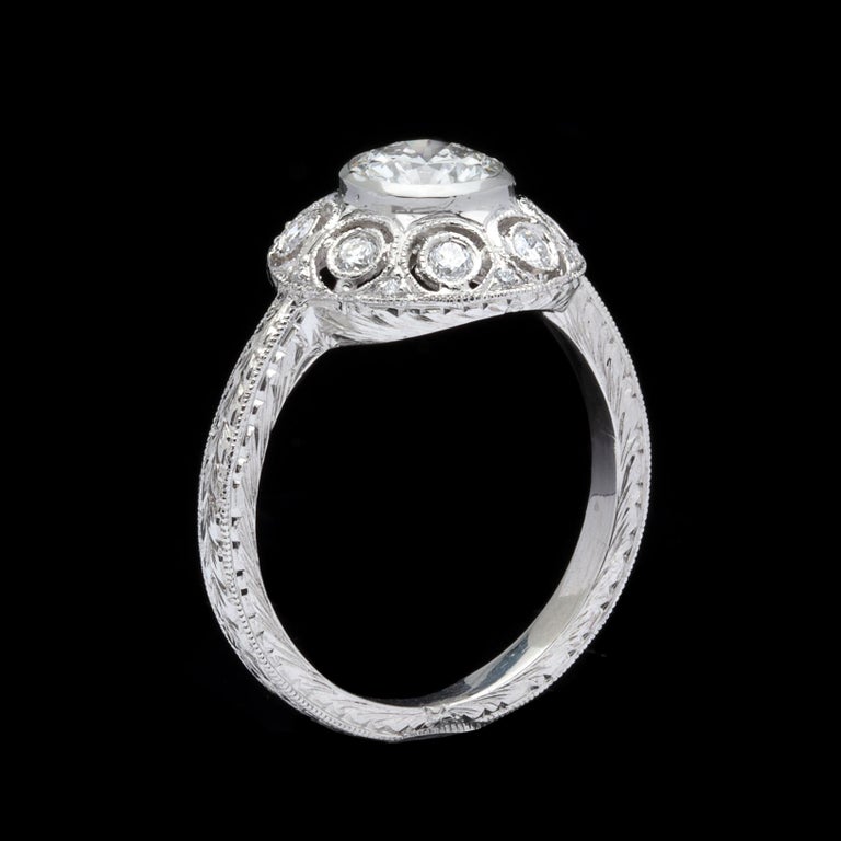 GIA 0.82 Carat F/VS2 Diamond Platinum Engagement Ring For Sale at ...