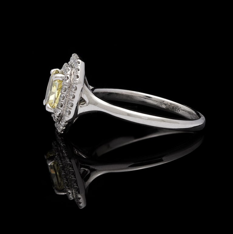 GIA 1.01 Carat Natural Fancy Intense Yellow Diamond Ring For Sale at ...