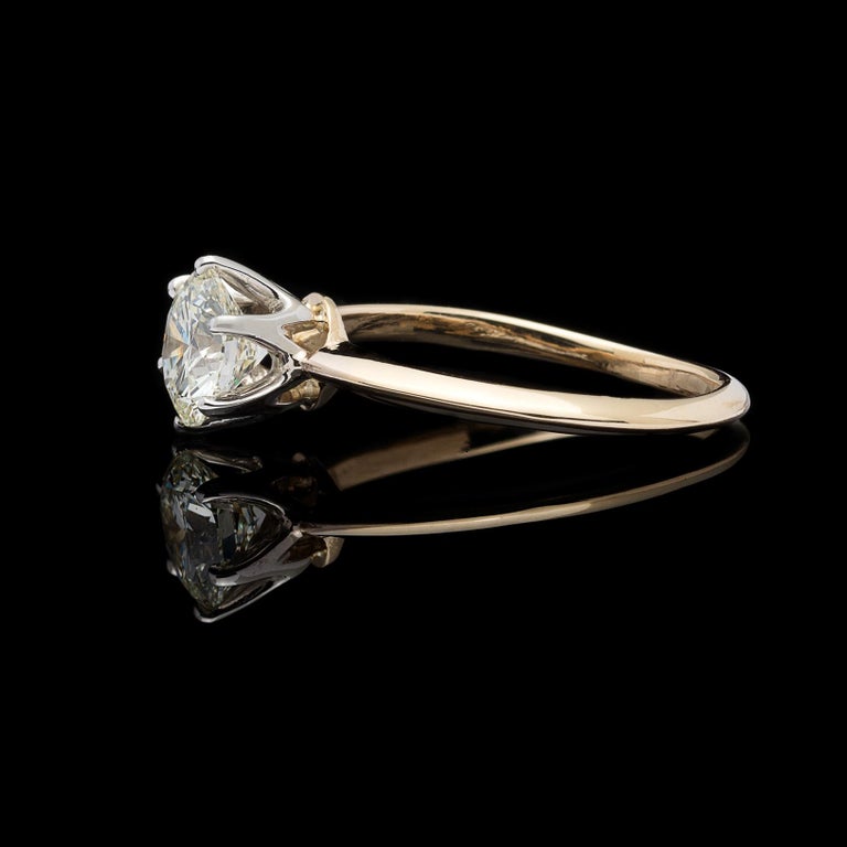GIA 1.02 Carat F/VS2 Diamond in Yellow Gold Six Prong Ring For Sale at ...