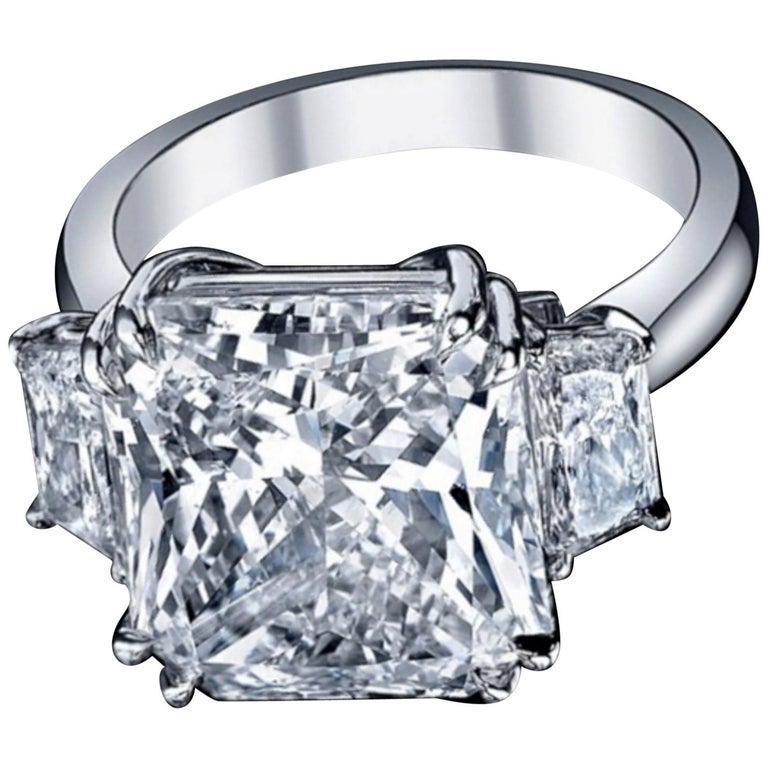 GIA 1.90 Carat Square Radiant Cut Diamond Platinum Ring E Color VS1 ...