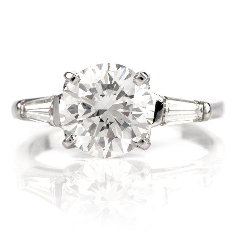 GIA 2.40 Carat Diamond F Color VS1 Clarity Platinum Engagement Ring For ...