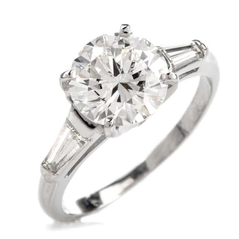 GIA 2.40 Carat Diamond F Color VS1 Clarity Platinum Engagement Ring For ...