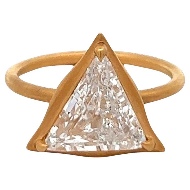 2.07 Carat GIA Triangular Step Cut Diamond Engagement Ring from Bespoke ...