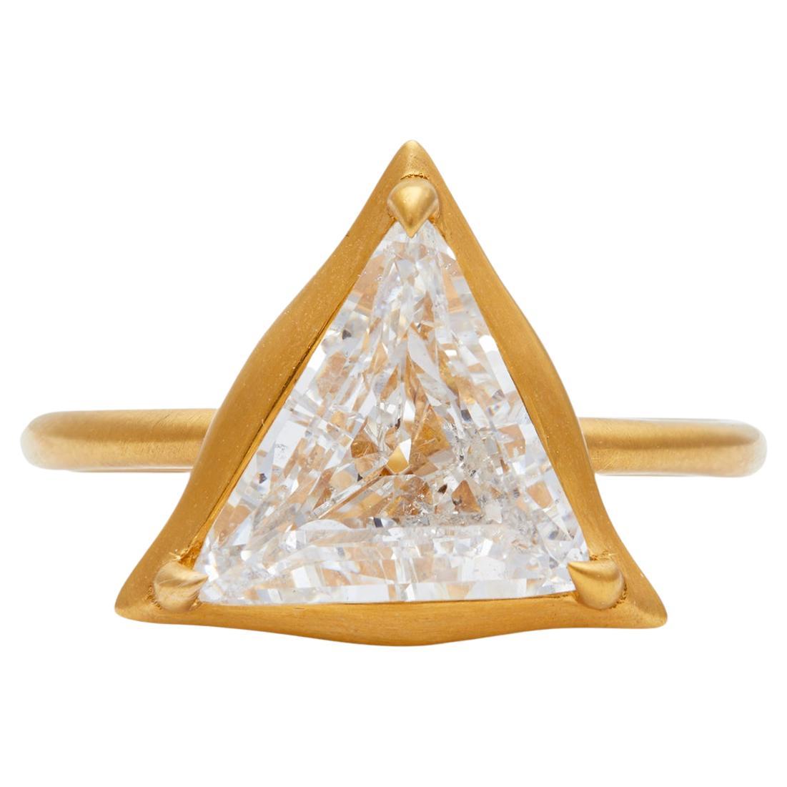 Vintage GIA 1.99 Carat Oval Cut Diamond 18k Yellow Gold Platinum ...