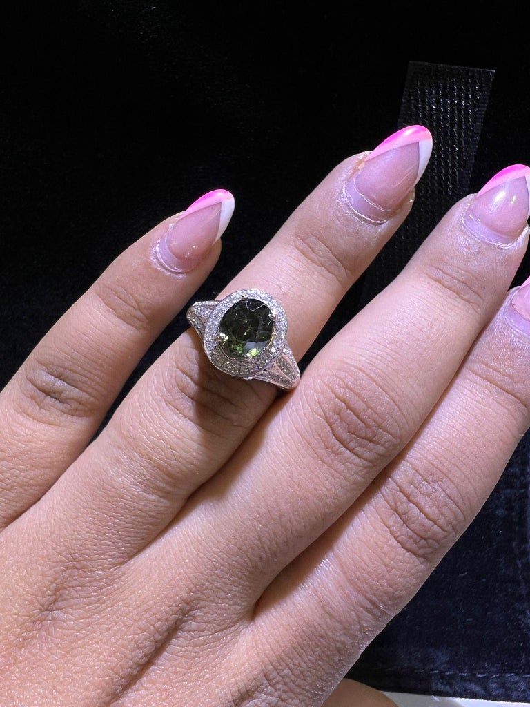 GIA 2.54ct Natural Alexandrite 14K White Gold Ring For Sale at 1stDibs