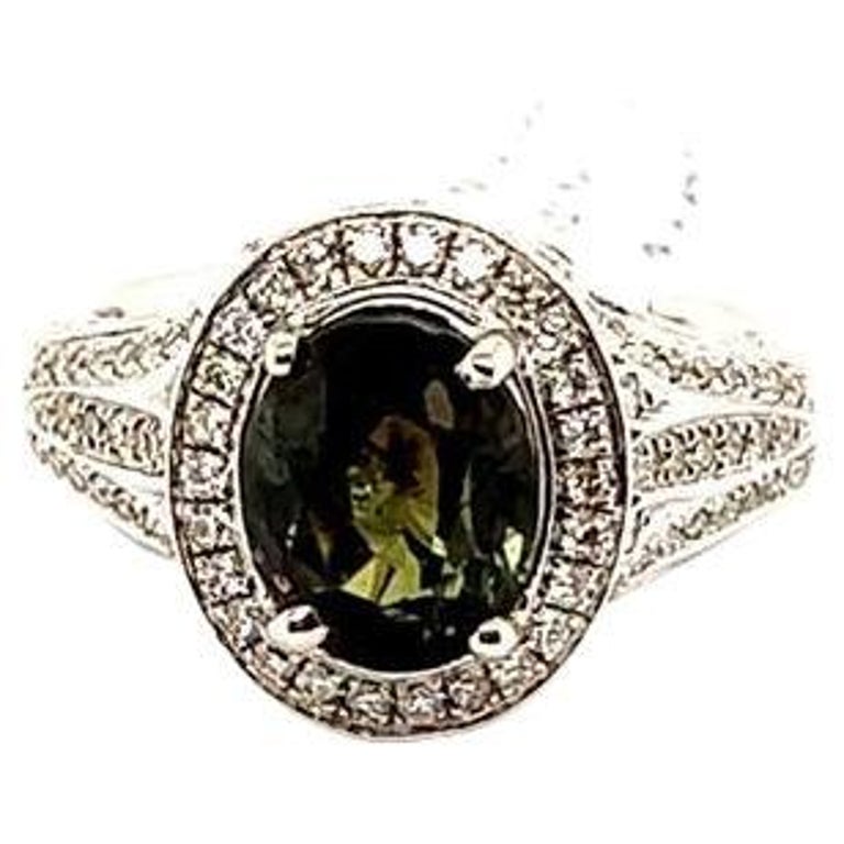 GIA 2.54ct Natural Alexandrite 14K White Gold Ring For Sale at 1stDibs