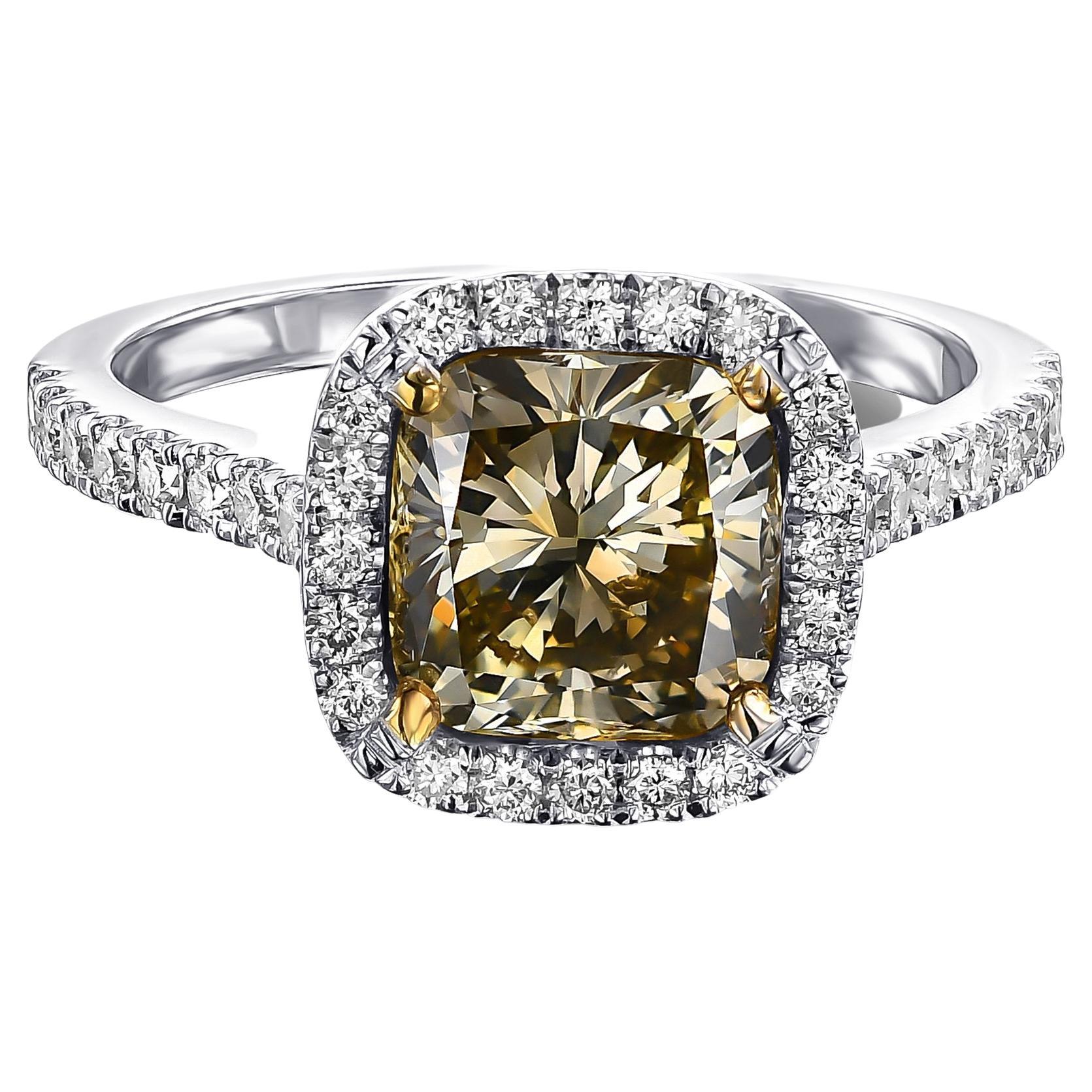 GIA 2.71 TCW Fancy Diamond Diamond, 18 Kt, White Gold, Ring For Sale at ...