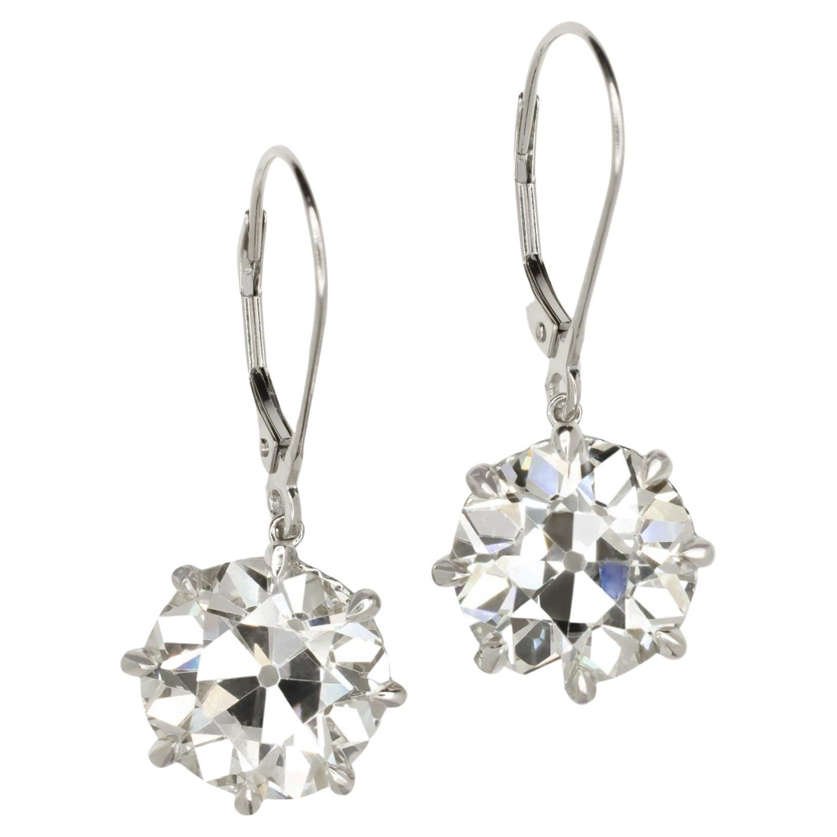 4 Carat Natural Diamond Stud Earrings Very Good Round Brilliant Cut ...