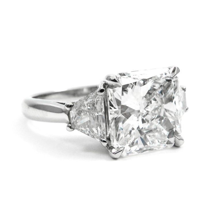 GIA 4.10 Carat Radiant Cut Diamond Platinum Ring with Traps by J ...