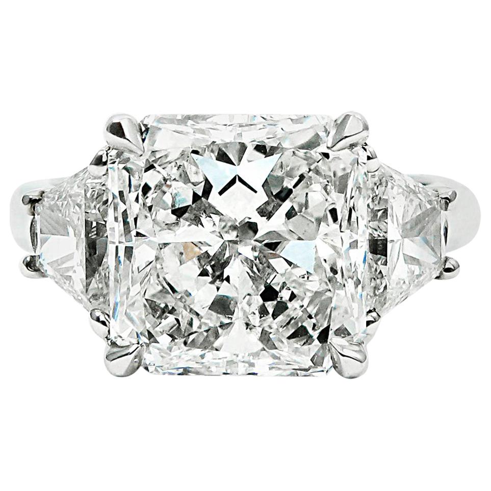 GIA 4.10 Carat Radiant Cut Diamond Platinum Ring with Traps by J ...