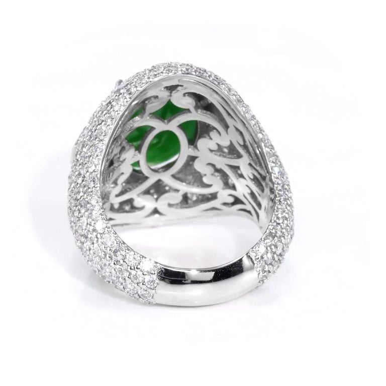 GIA 5.41ct Type A Imperial Jadeite Jade 18K White Gold Ring For Sale at ...