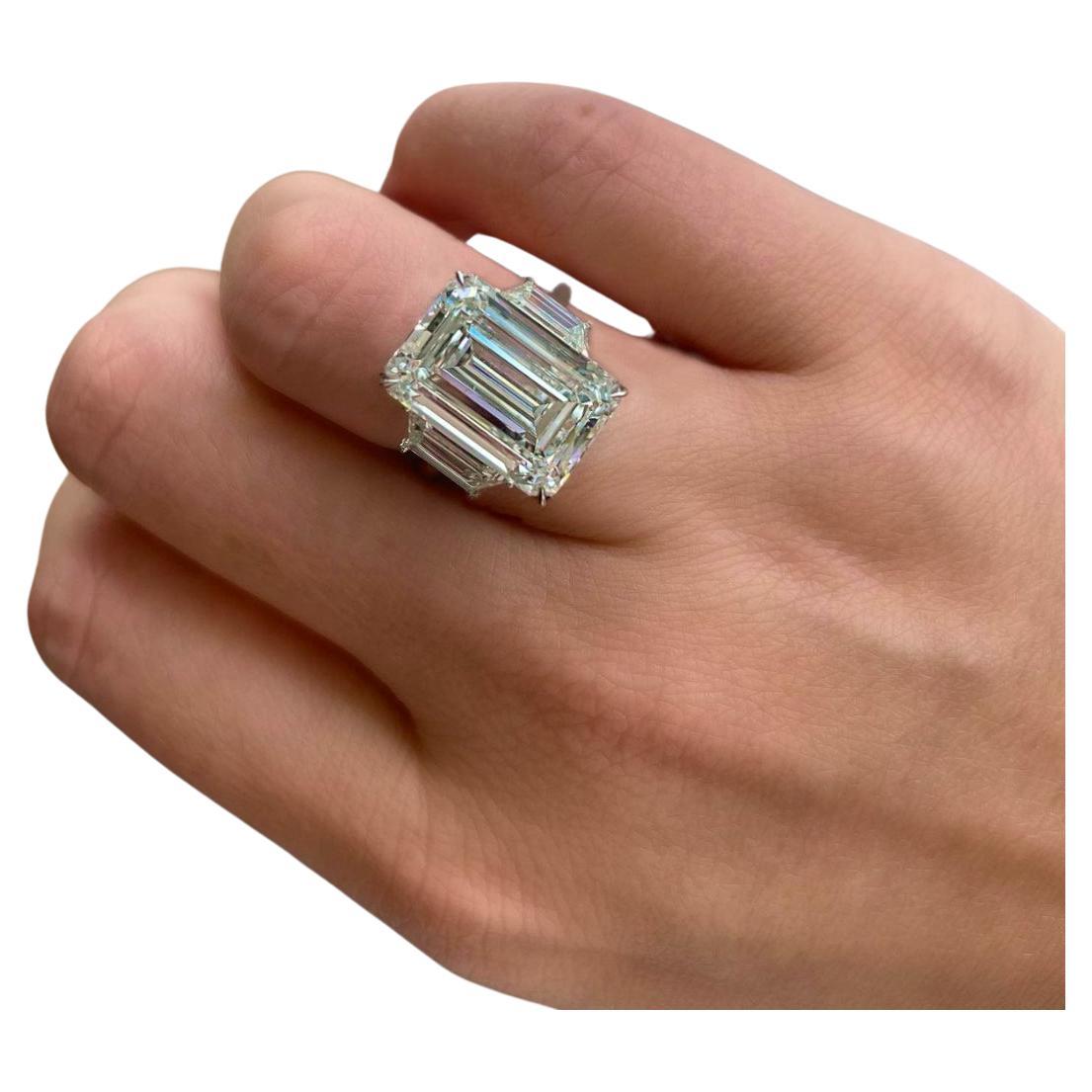GIA 6 Carat Certified Emerald Cut Diamond Natural Engagement Ring For ...