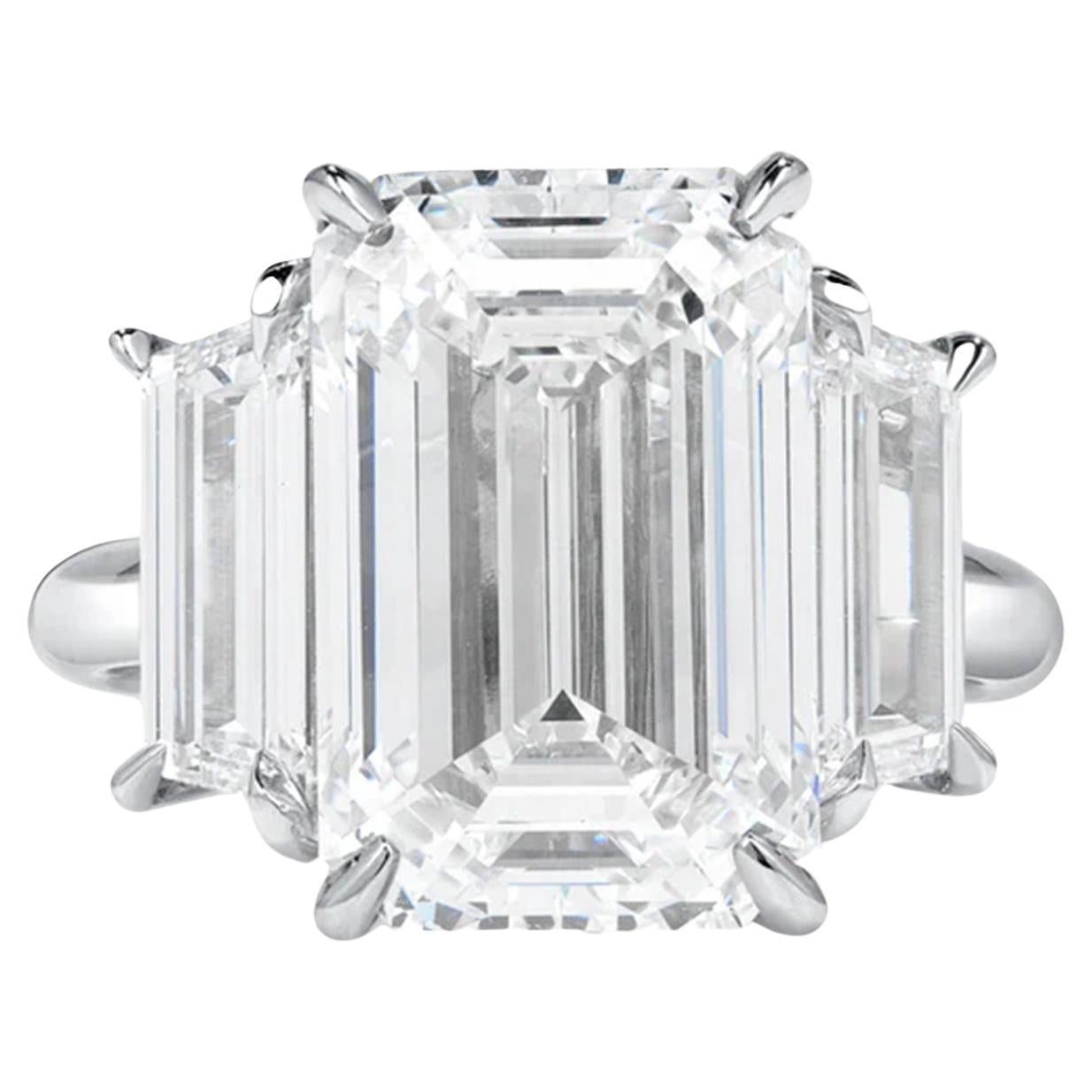 GIA 6 Carat Certified Emerald Cut Diamond Natural Engagement Ring For ...