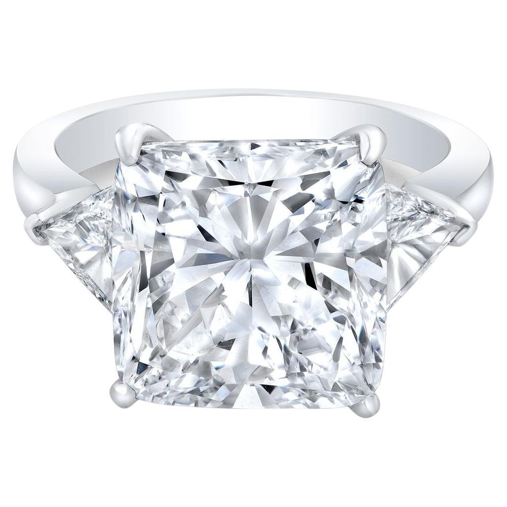 GIA 6 Carat Square Radiant Cut Diamond Platinum Ring For Sale at 1stDibs