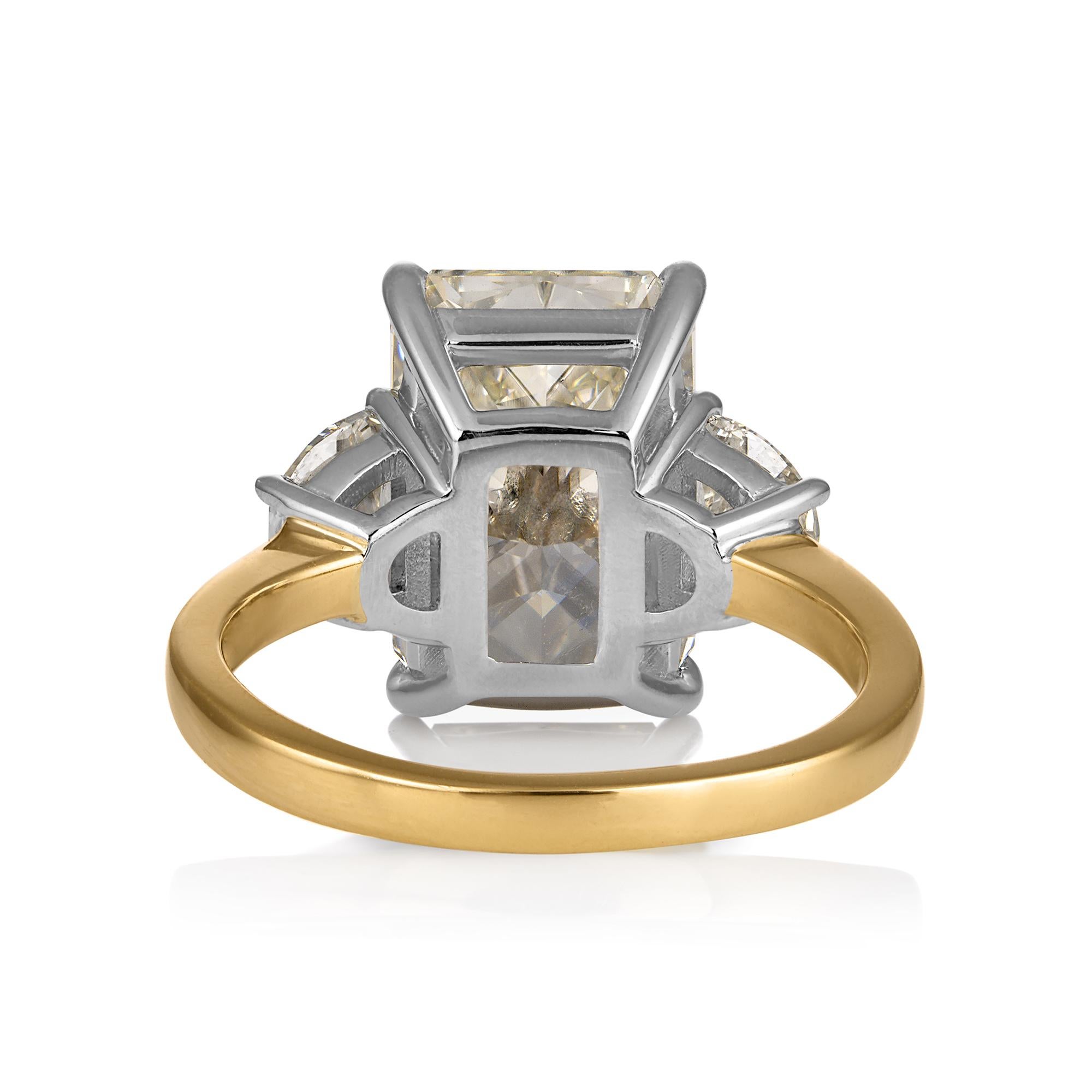 GIA 6.04ct Estate Vintage Radiant Diamond Engagement Wedding 18k Yell ...