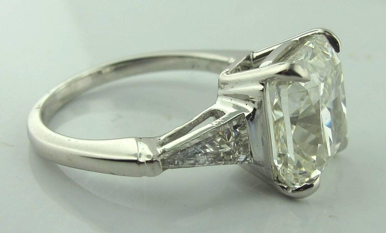 GIA 6.07 Carat Cushion Modified Brilliant Cut Diamond Set in Platinum ...