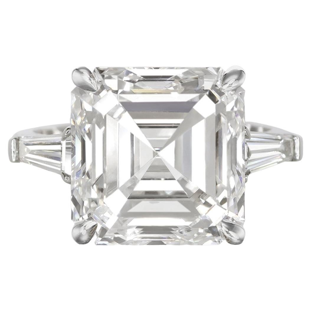 GIA Certified Natural Ascher Cut Diamond Ring For Sale at 1stDibs