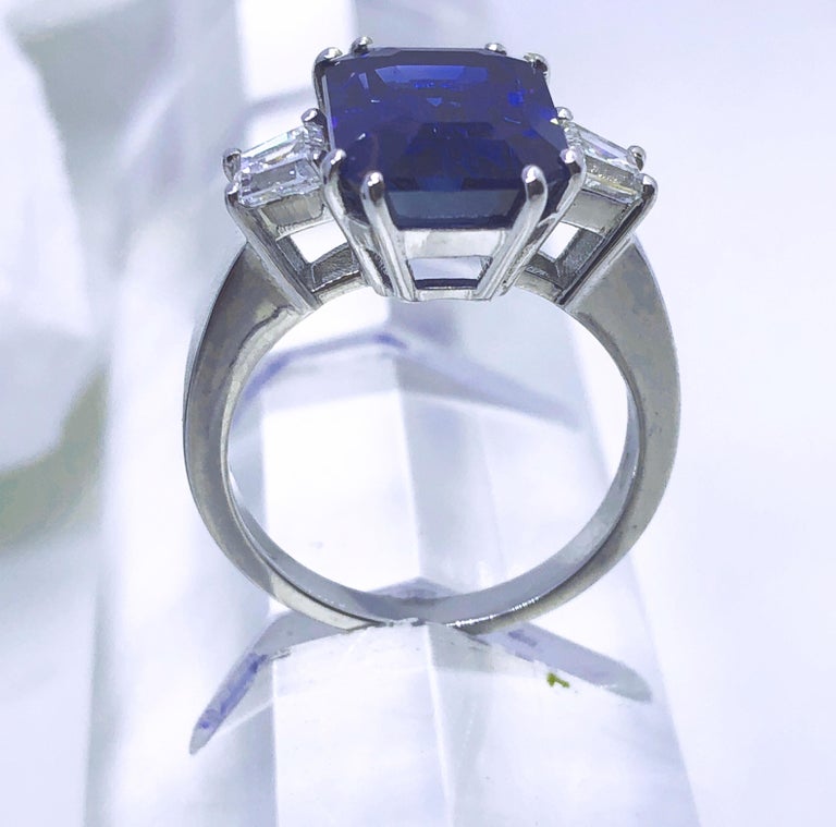 GIA AGL Certified 7.92 Carat No Heat Octagonal Cut Siam Sapphire ...