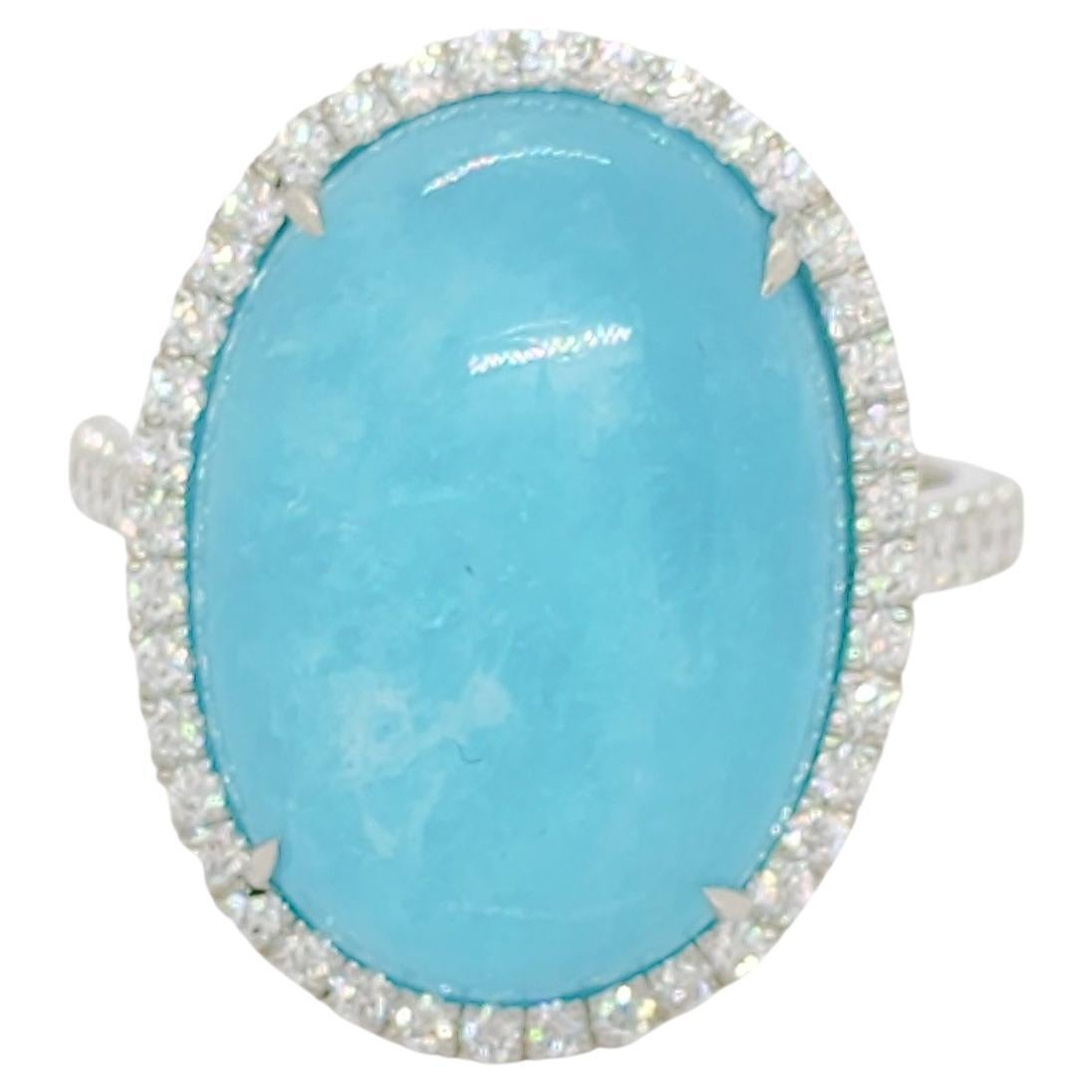 Brazilian Paraiba and Diamond Rope-Link Ring, 18k For Sale at 1stDibs