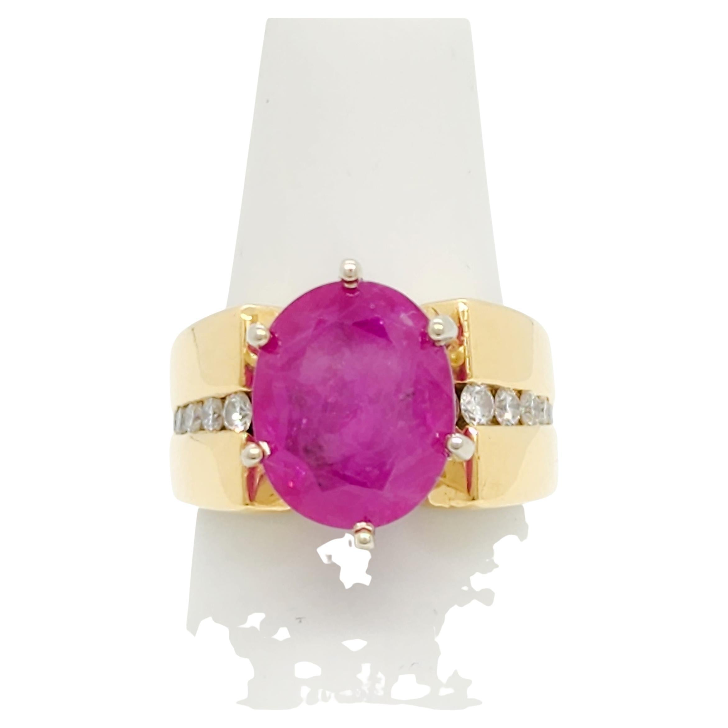Oval Pink Sapphire Art Deco Style Hexagon Long Shield Cocktail Ring 18K ...