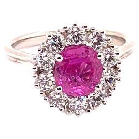 1.51ct Natural Ruby 18K White Gold Ring For Sale at 1stDibs