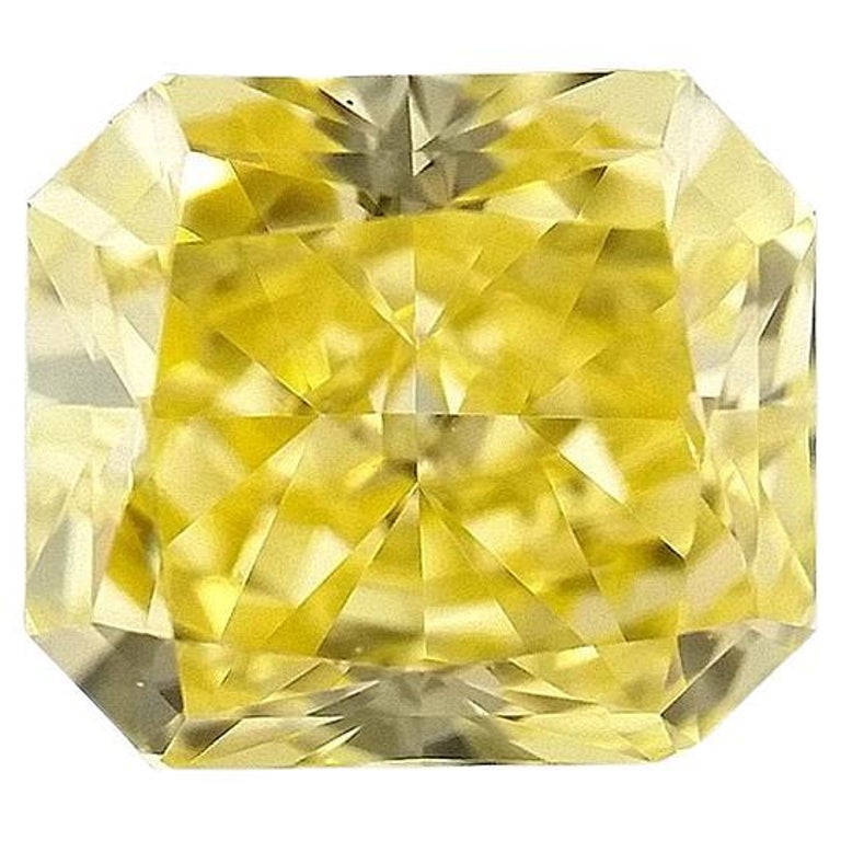 GIA Certified 0.41ct Natural Fancy Intense Yellow For Sale at 1stDibs