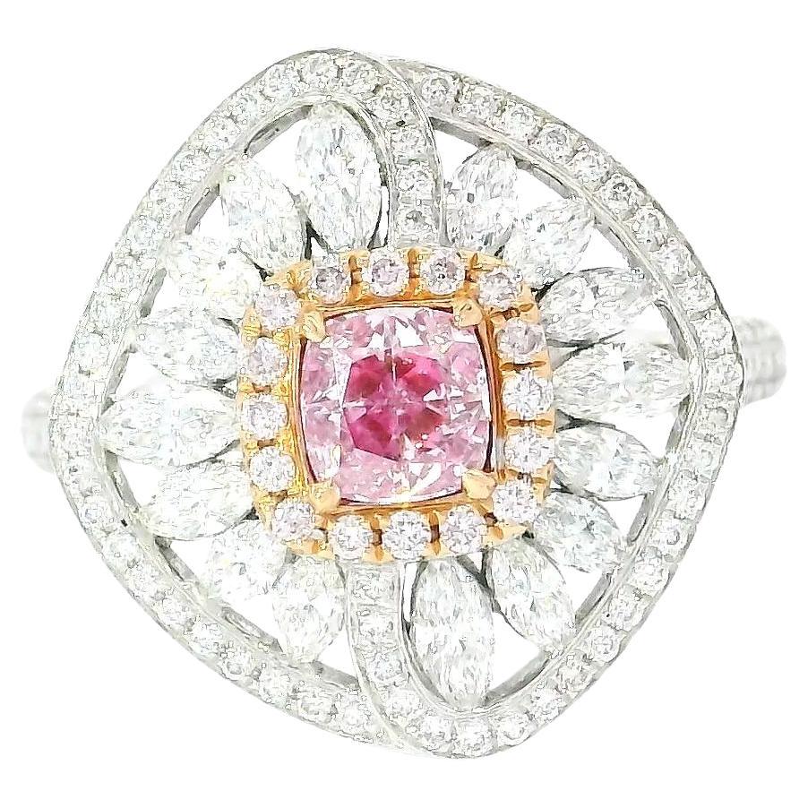 GIA Certified 0.43 Carat Faint Pink I2 Clarity Diamond Ring For Sale at ...