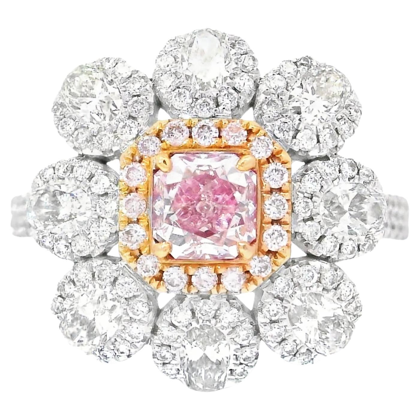 GIA Certified 0.52 Carat Very Light Pink VS2 Clarity Diamond Ring For ...