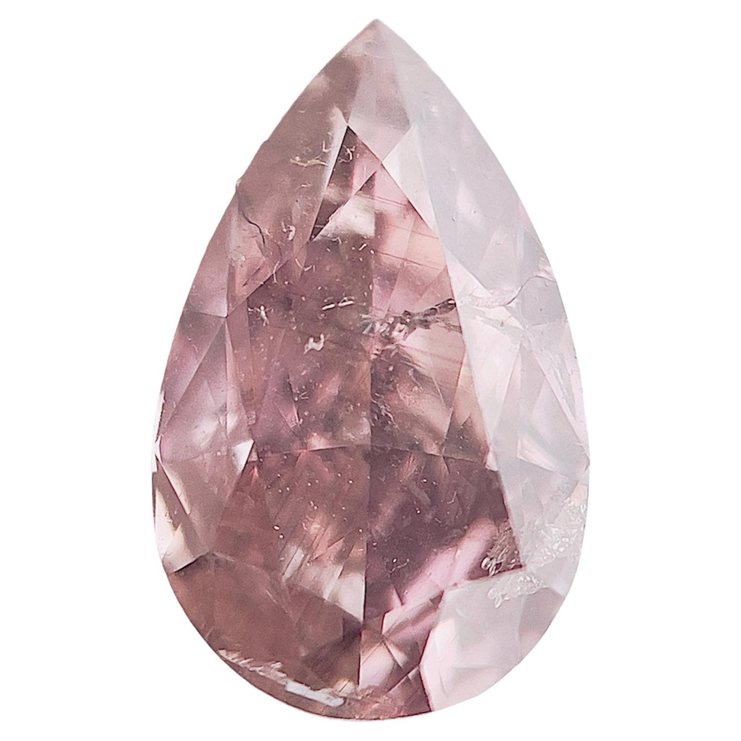 GIA Certified 0.51 Carat Pear Modified Fancy Brown Pink SI2 Natural ...