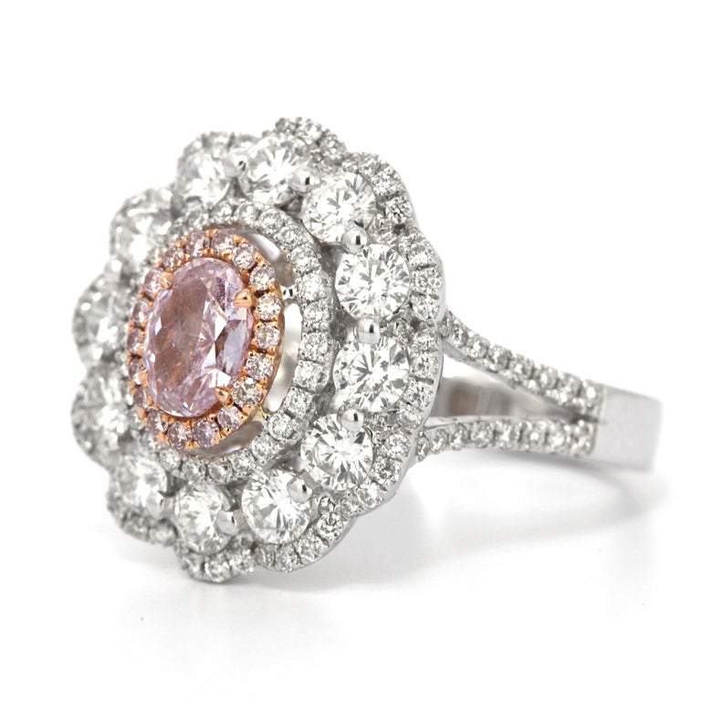 GIA Certified 0.58 Carat Fancy Purple Pink Diamond Ring For Sale at 1stDibs