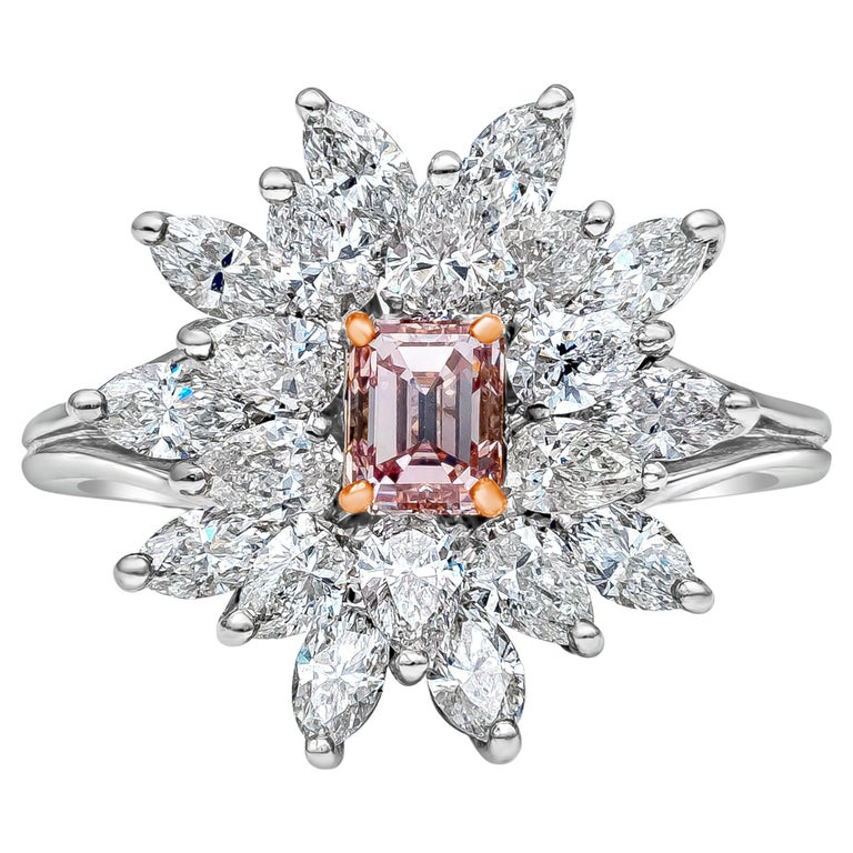 GIA Certified 0.59 Carat Fancy Intense Pink Diamond Engagement Ring For ...