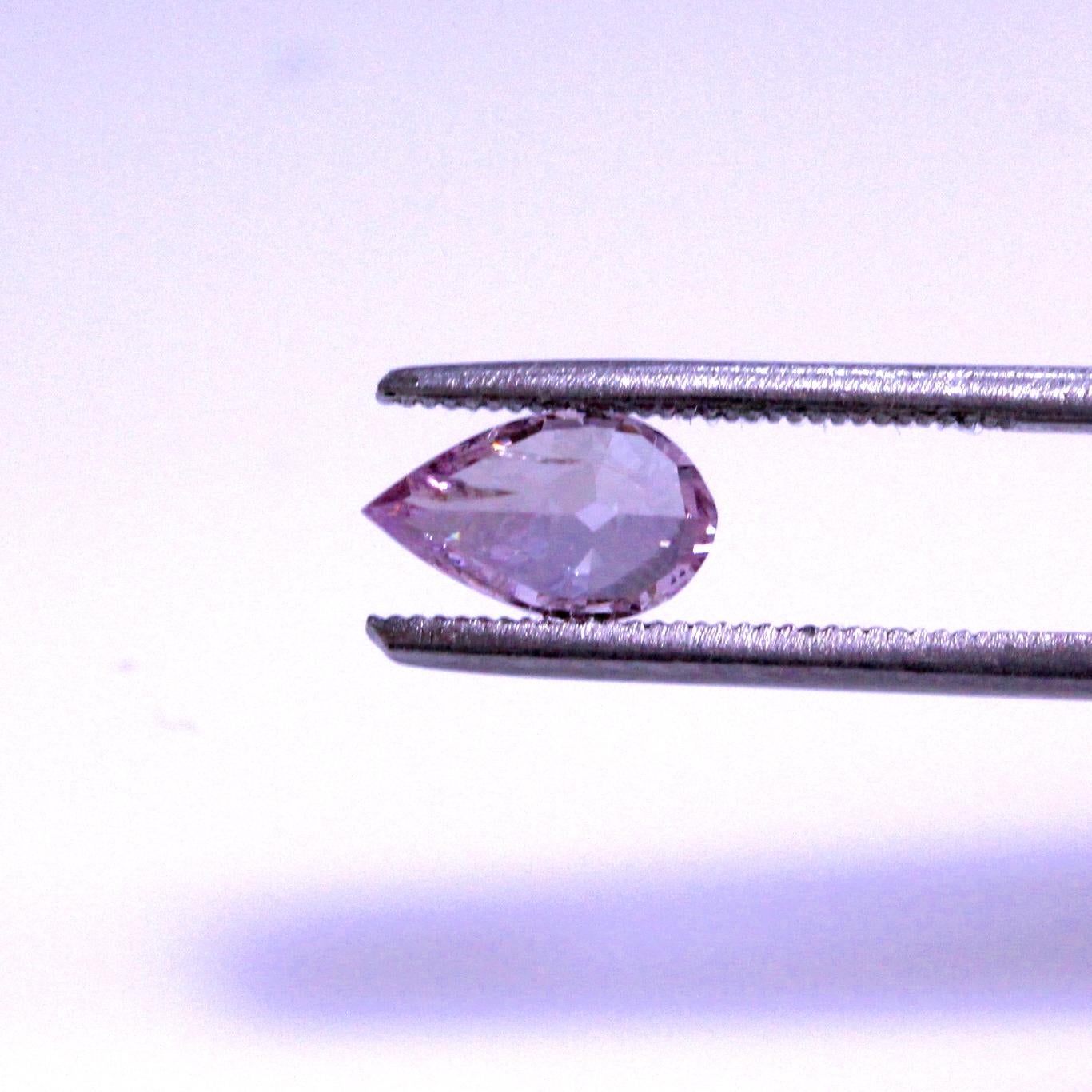 GIA Certified 0.59 Carat Pear Shape Natural Fancy Purple Pink Diamond ...
