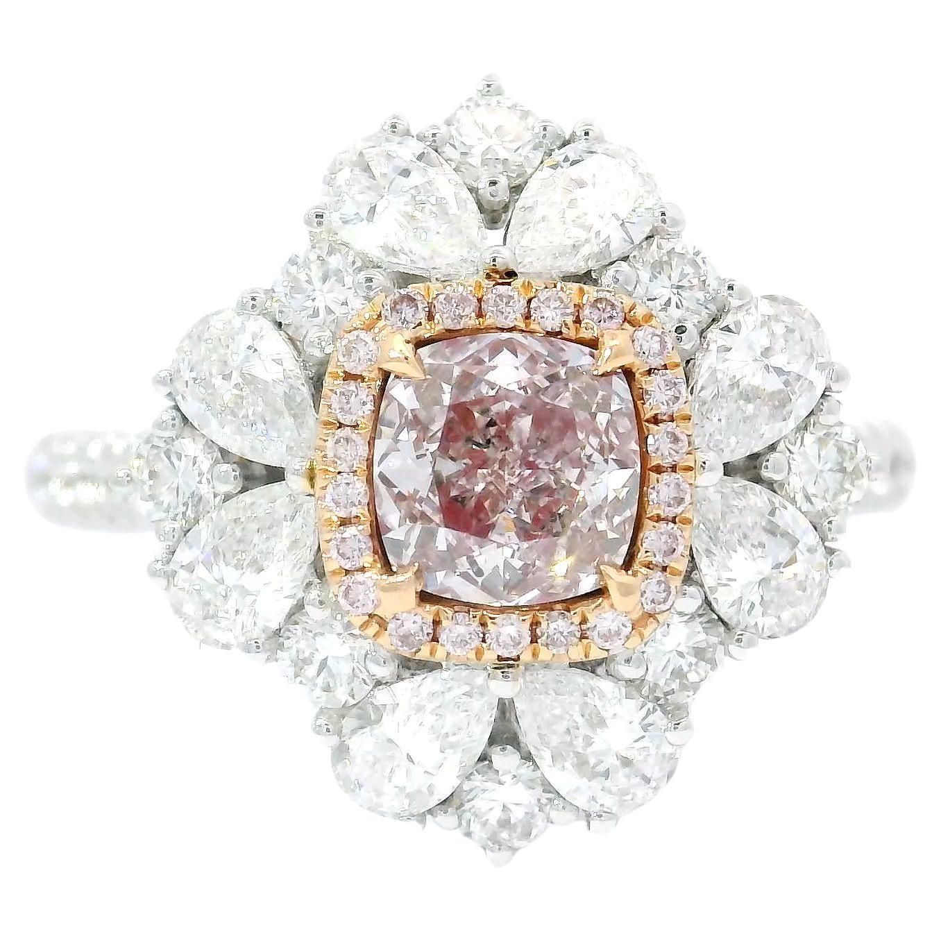 GIA Certified 0.52 Carat Very Light Pink I3 Clarity Diamond Ring For ...