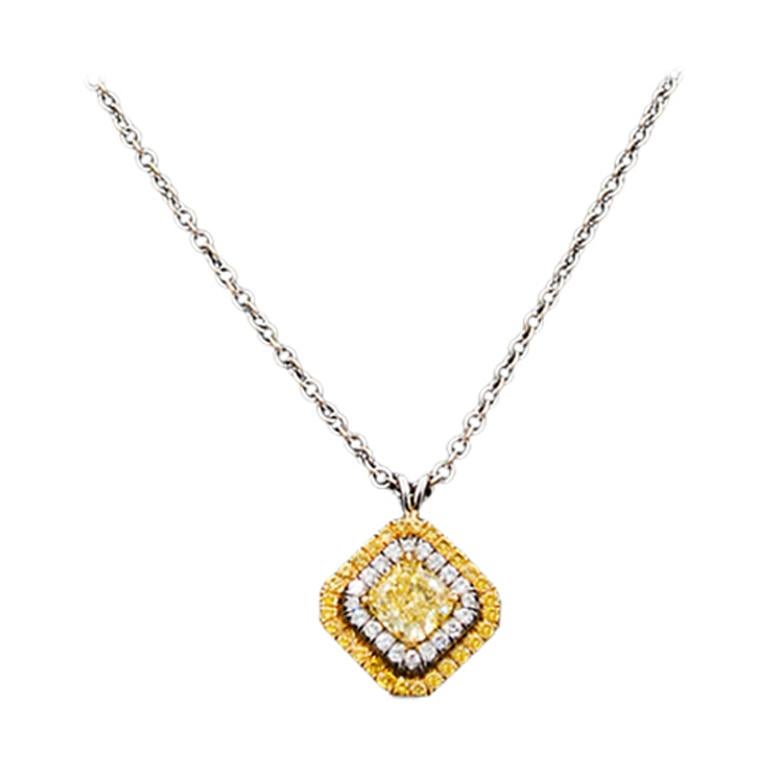Natural Fancy Intense Yellow Diamond 22.77 Carat Platinum Ring For Sale ...