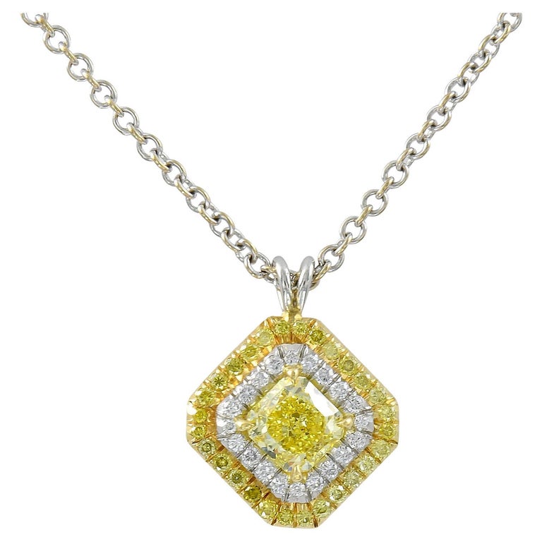 Spectra Fine Jewelry Certified Fancy Intense Yellow Diamond Necklace ...