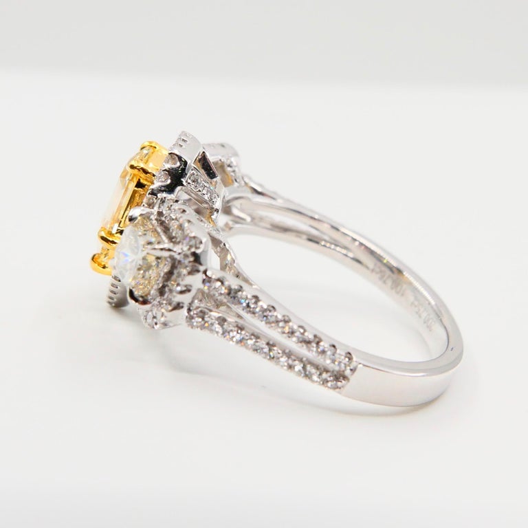 GIA Certified 0.76 Cts Fancy Yellow VS1 Modified Pear Shape Diamond 3 ...